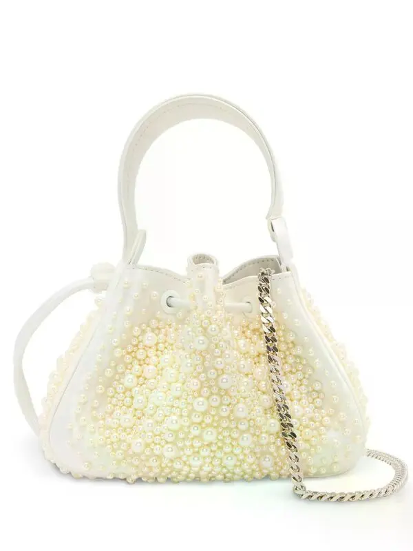 Oscar De La Renta Leather Mini Bag With Faux-pearl Embellishment