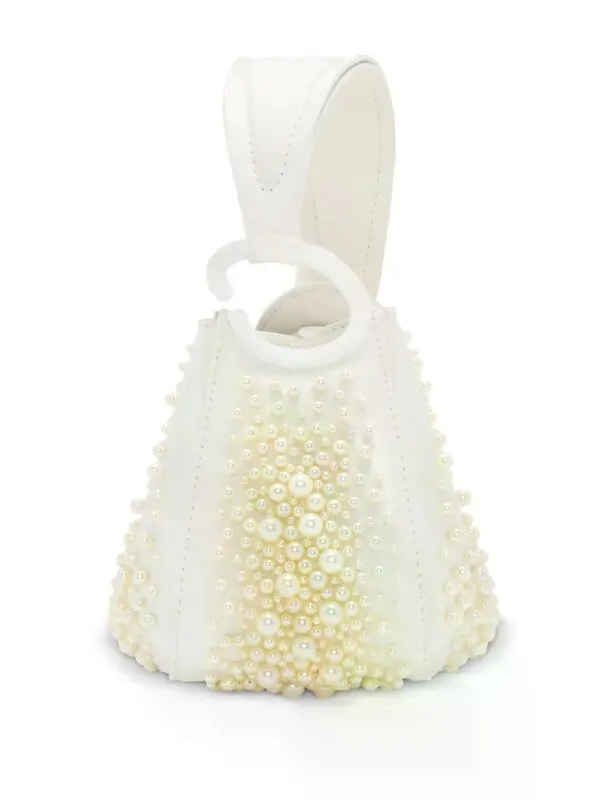 Oscar De La Renta Leather Mini Bag With Faux-pearl Embellishment