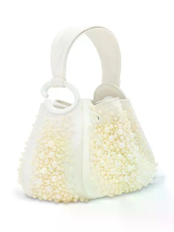 Oscar De La Renta Leather Mini Bag With Faux-pearl Embellishment
