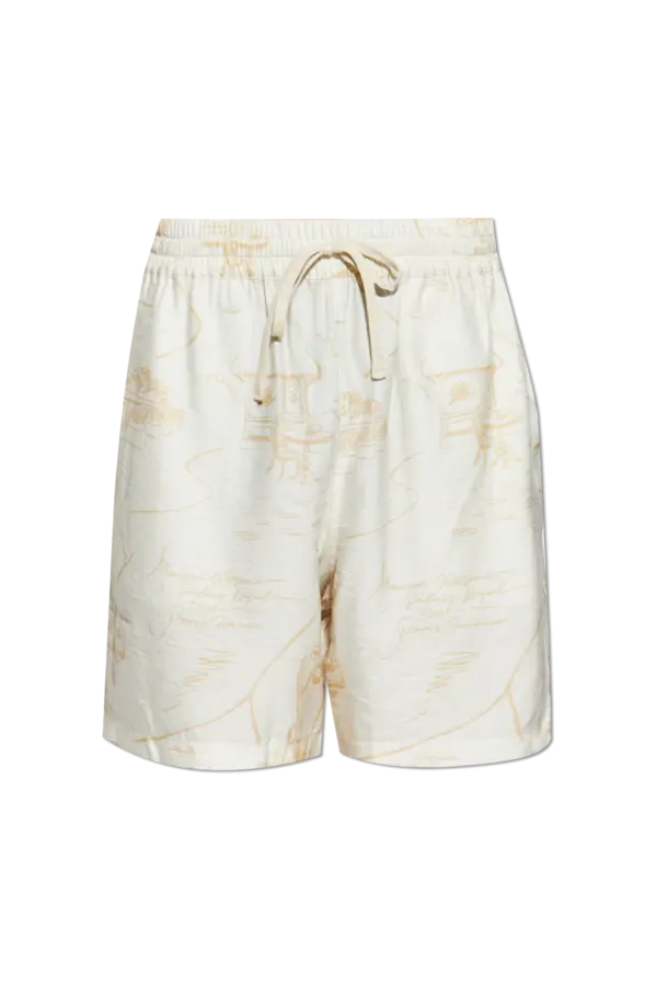 Maison Kitsuné Printed Relaxed-fit Shorts - Cream