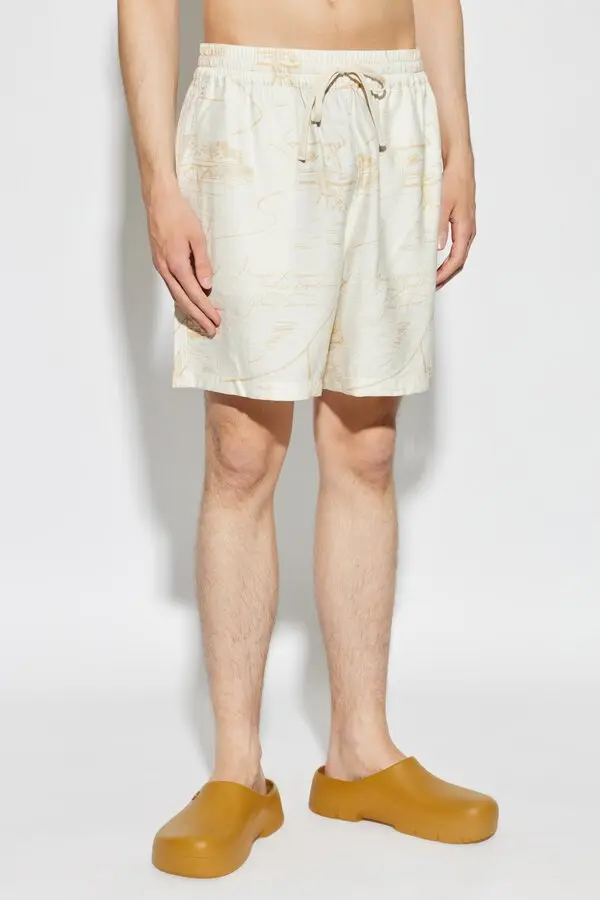 Maison Kitsuné Printed Relaxed-fit Shorts - Cream
