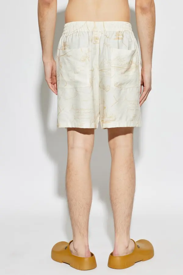 Maison Kitsuné Printed Relaxed-fit Shorts - Cream