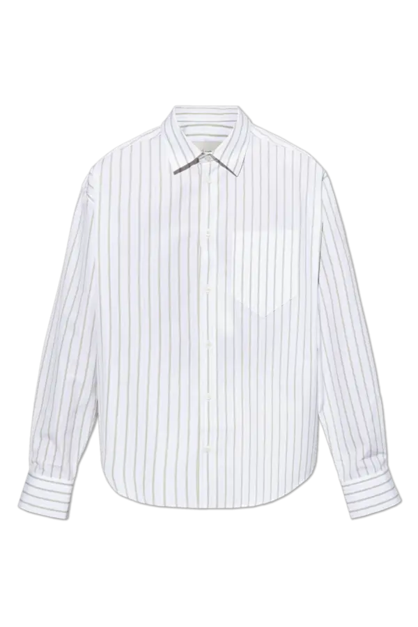 AMI Paris Striped Pattern Shirt - White