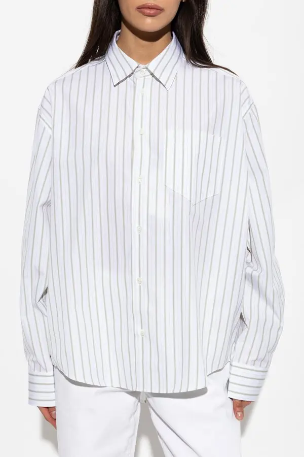 AMI Paris Striped Pattern Shirt - White