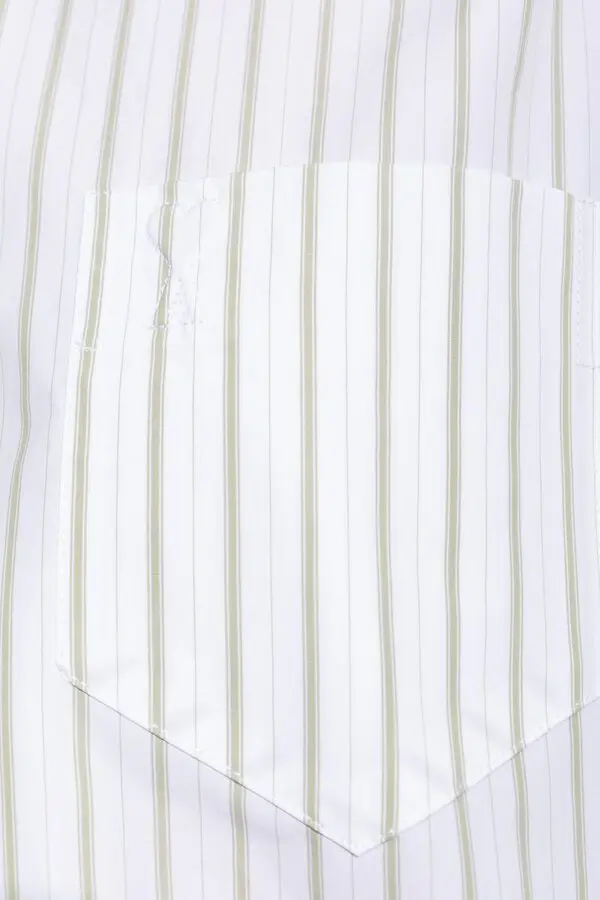 AMI Paris Striped Pattern Shirt - White