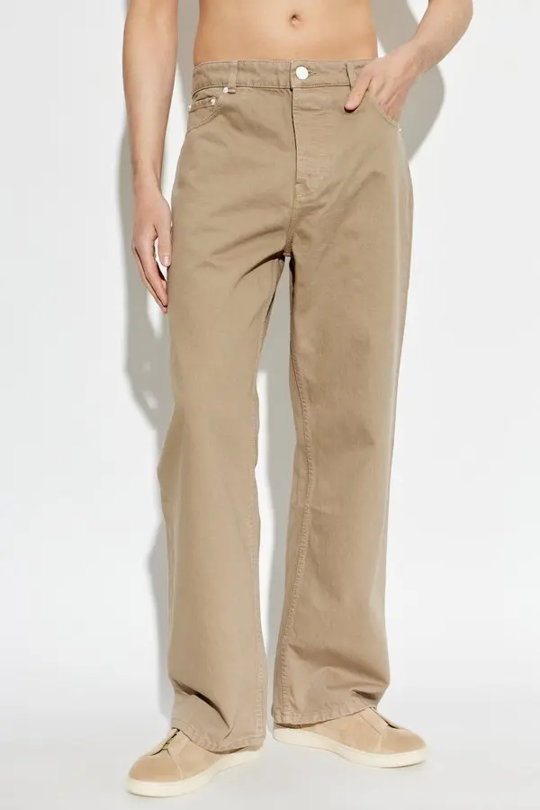 AMI Paris Wide-leg Jeans - Brown
