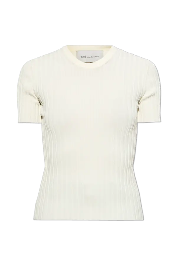 AMI Paris Pleated Top - Cream