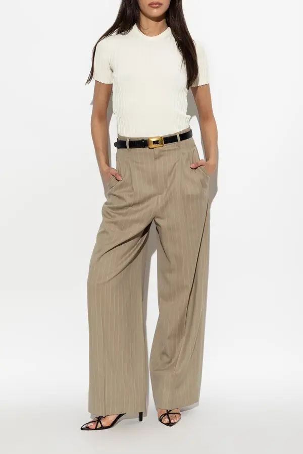 AMI Paris Pleated Top - Cream