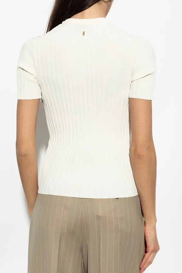 AMI Paris Pleated Top - Cream