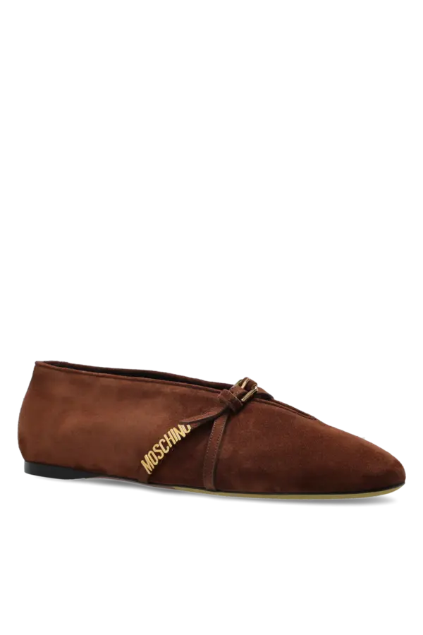 Moschino Suede Ballet Flats - Brown