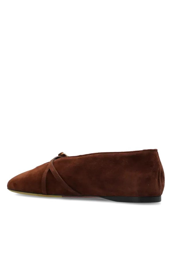 Moschino Suede Ballet Flats - Brown