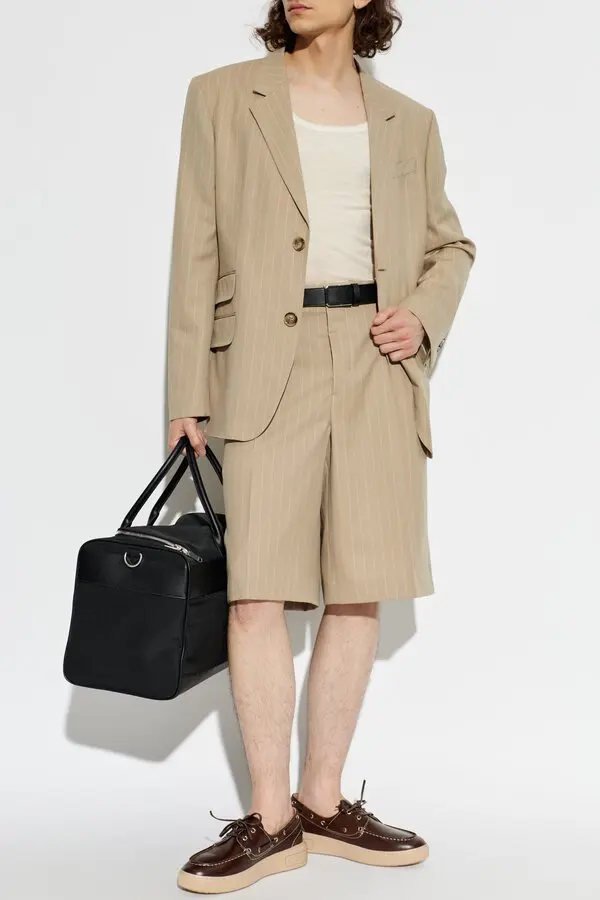 Ami Wool Blazer With Single Vent - Beige