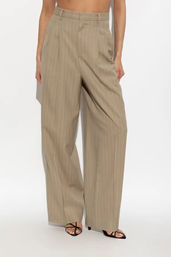 AMI Paris Wool Wide-leg Trousers