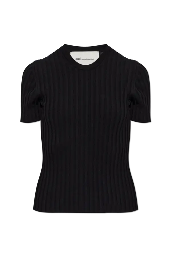 AMI Paris Pleated Top - Black