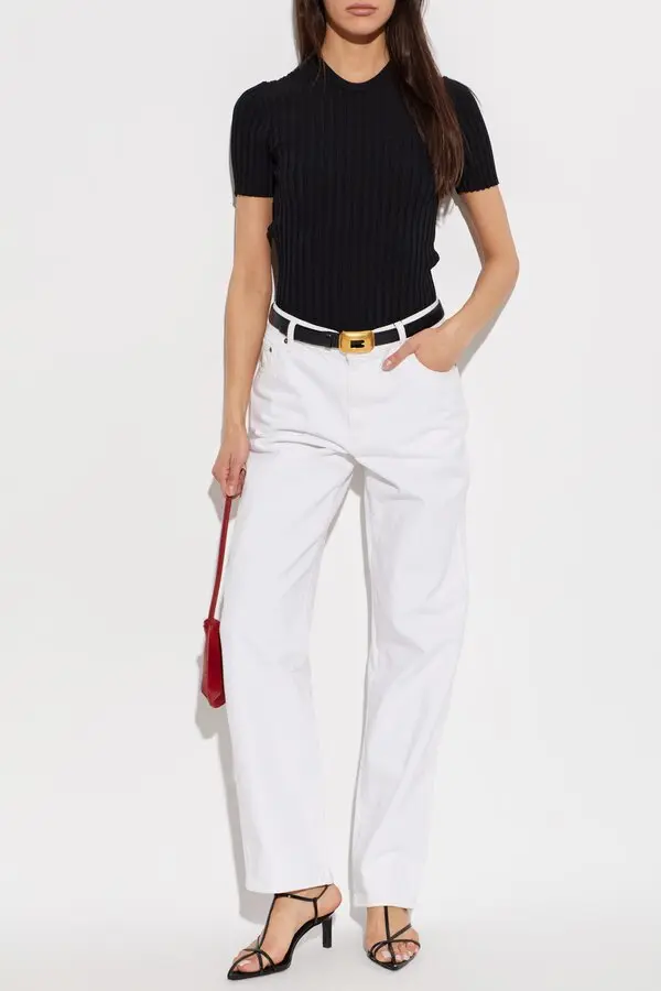 AMI Paris Pleated Top - Black