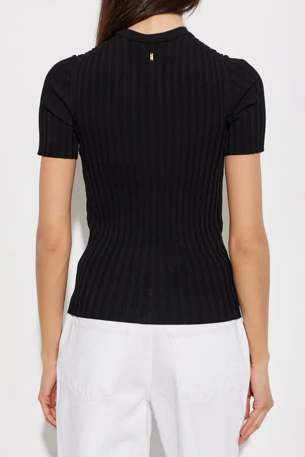 AMI Paris Pleated Top - Black