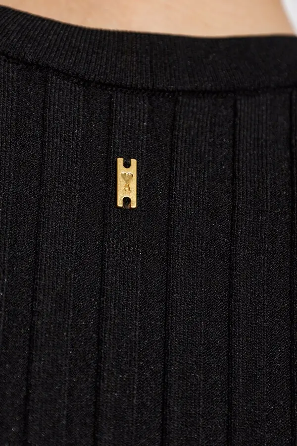AMI Paris Pleated Top - Black