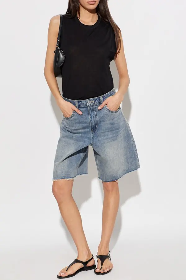 AMI Paris Top With Embroidered Logo - Black
