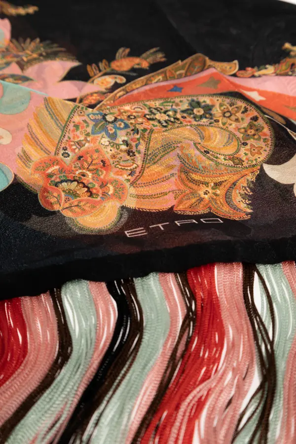 Etro Triangular Scarf With Fringes - Multicolour