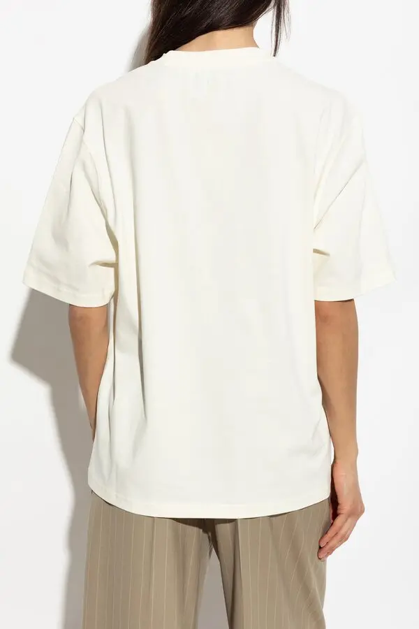 AMI Paris T-shirt With Logo - Cream