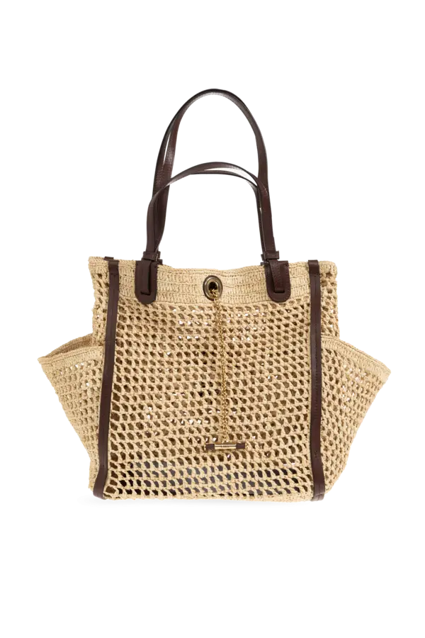 Chloé Iconic Raffia Shopper Bag - Beige