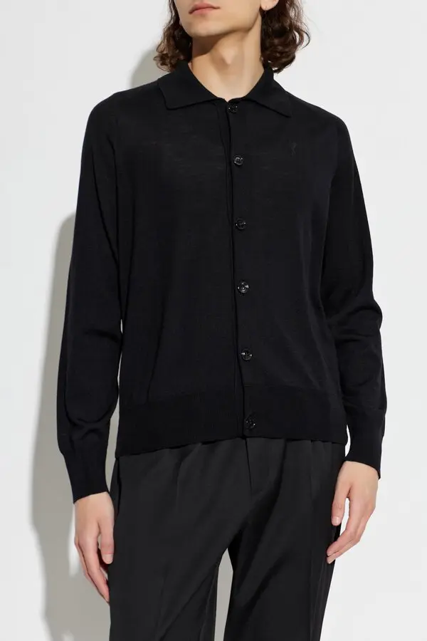 AMI Paris Wool Cardigan - Black