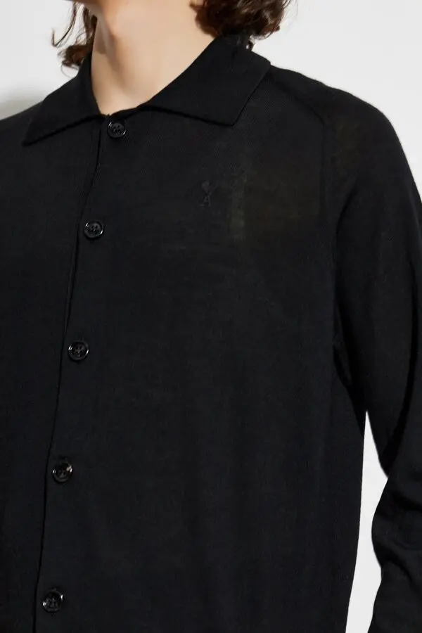AMI Paris Wool Cardigan - Black