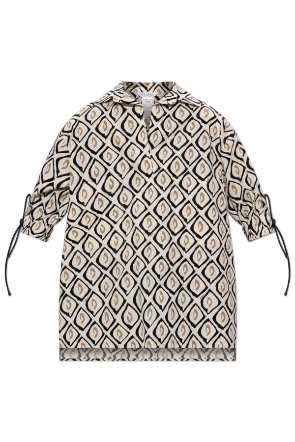 Max Mara Geometric Print Polo - Cream