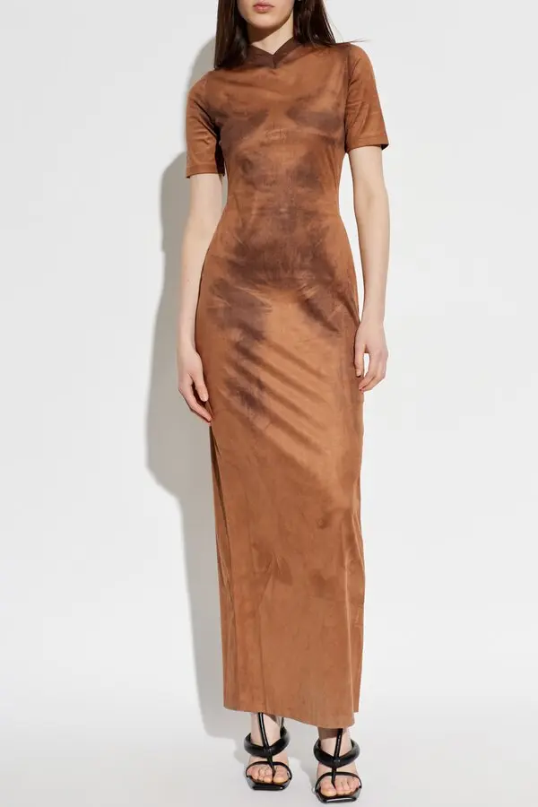 Acne Studios Velvet Finish Maxi Dress - Brown