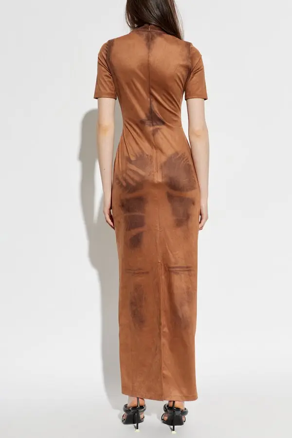Acne Studios Velvet Finish Maxi Dress - Brown