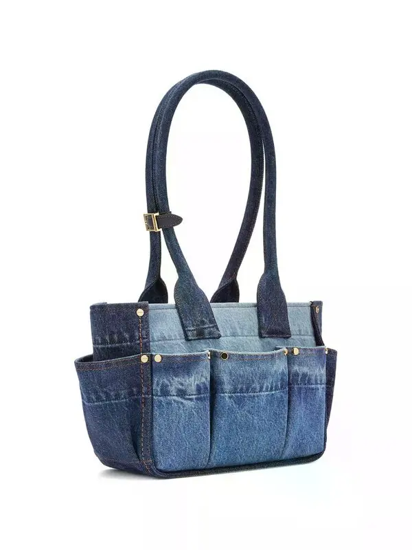 GANNI Small Pocket Studded Shoulder Bag - Blue