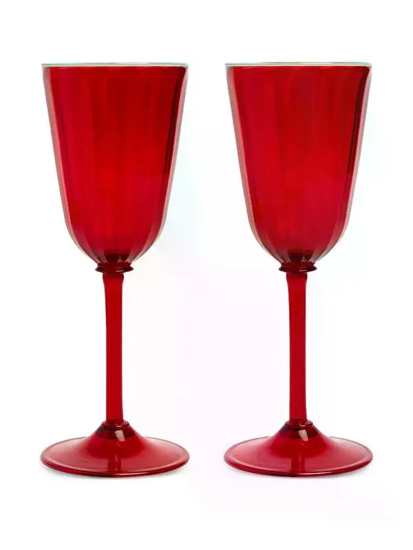La DoubleJ Rainbow Wine Glasses - Red