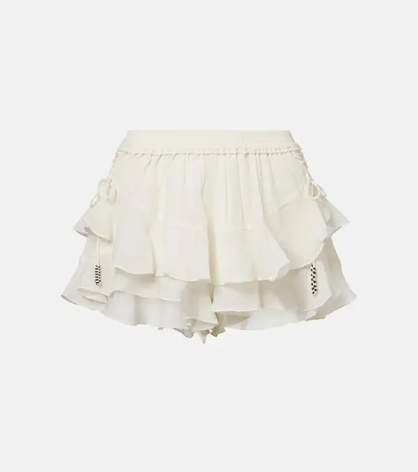 Isabel Marant Étoile Geisa Tiered Silk Miniskirt - White