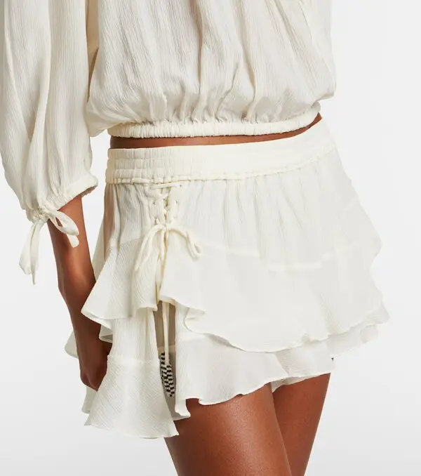 Isabel Marant Étoile Geisa Tiered Silk Miniskirt