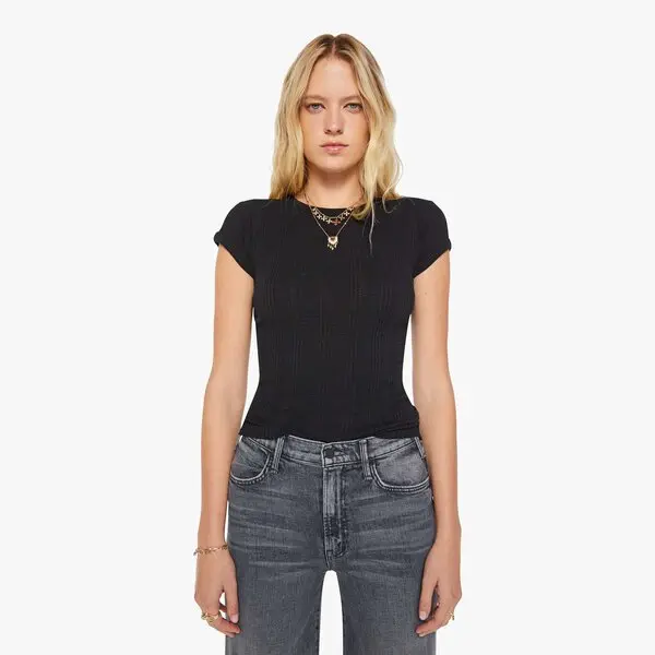 MOTHER The Itty Bitty Ringer T-shirt - Black