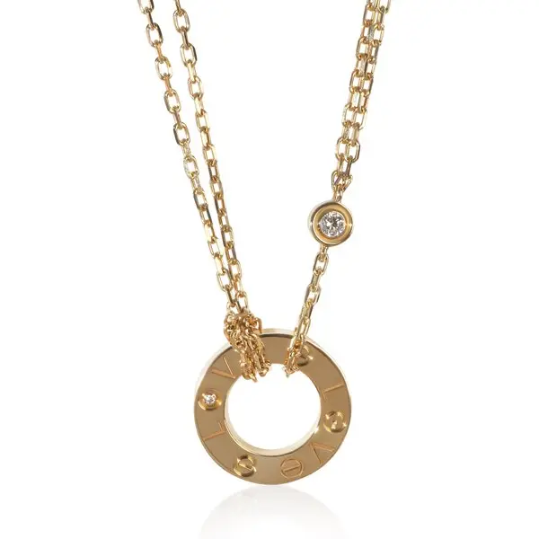 Cartier Yellow Gold Love Chain Necklace With Diamond - Yellow_gold