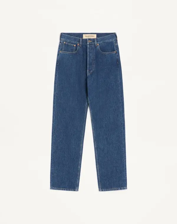 Valentino Garavani Pants With Vgold - Denim