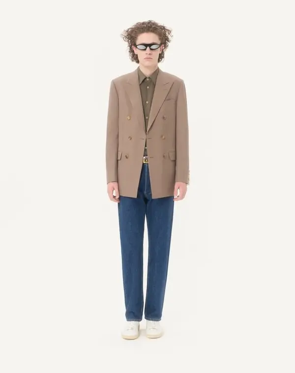 Valentino Garavani Pants With Vgold - Denim