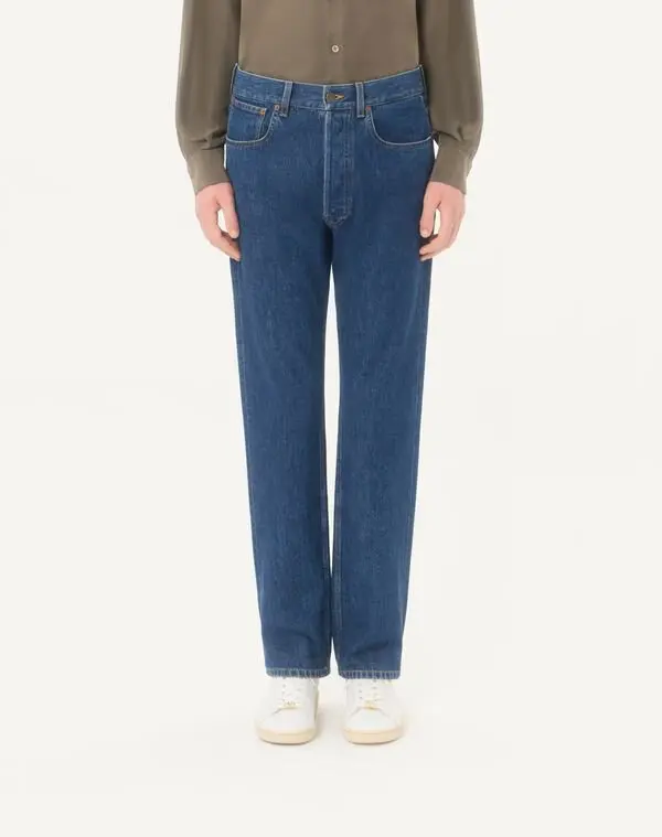 Valentino Garavani Pants With Vgold - Denim