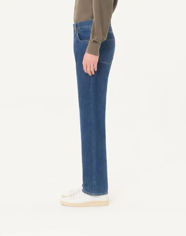 Valentino Garavani Pants With Vgold - Denim