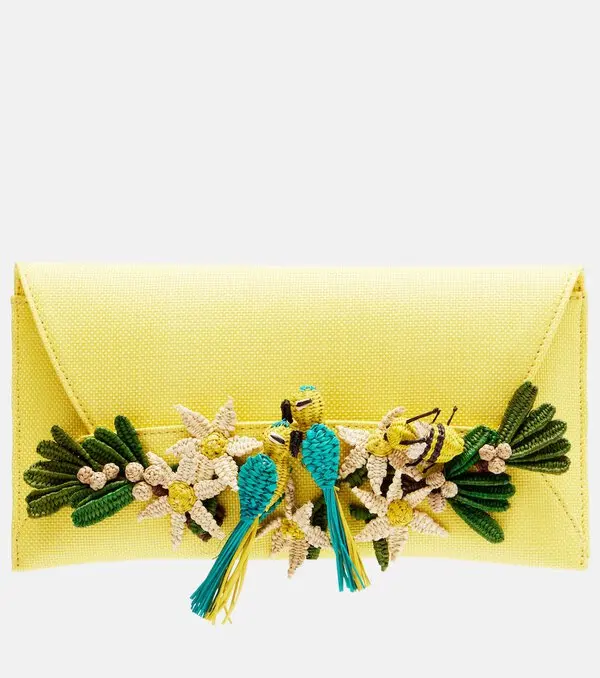 AQUAZZURA Birdsong Clutch - Yellow