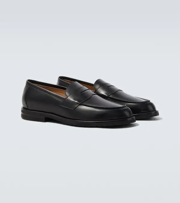 Thom Sweeney Leather Penny Loafers