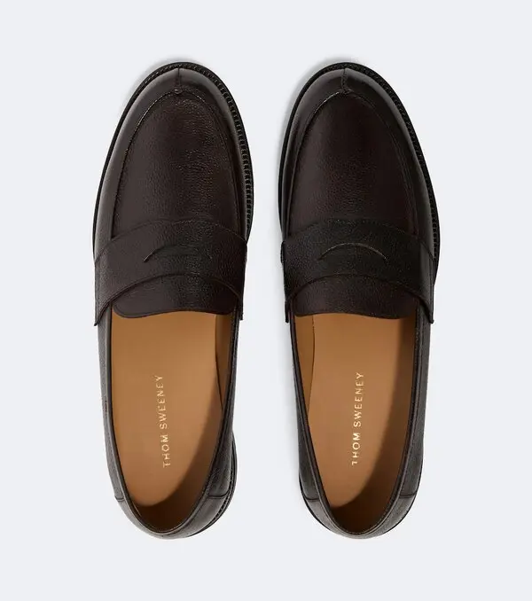 Thom Sweeney Leather Penny Loafers - Brown