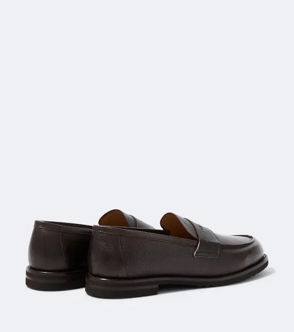 Thom Sweeney Leather Penny Loafers - Brown