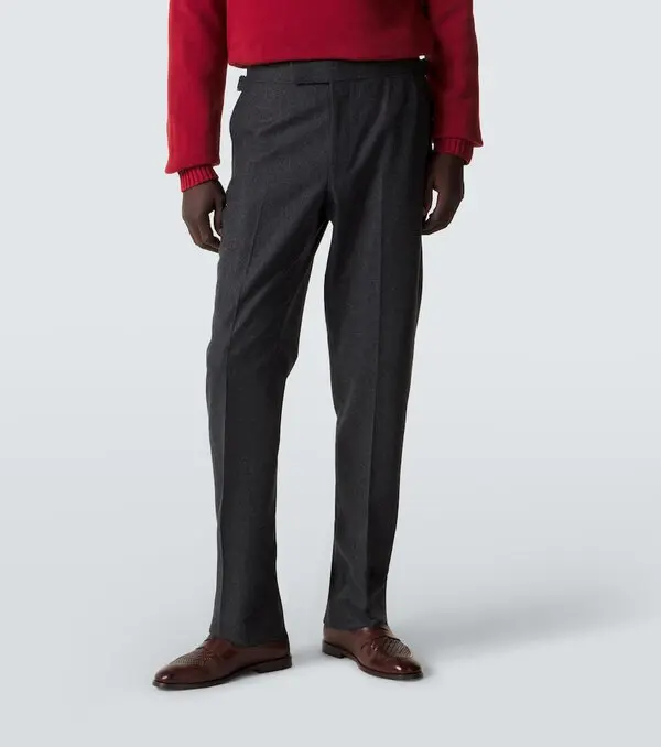 Thom Sweeney Wool Flannel Slim Pants