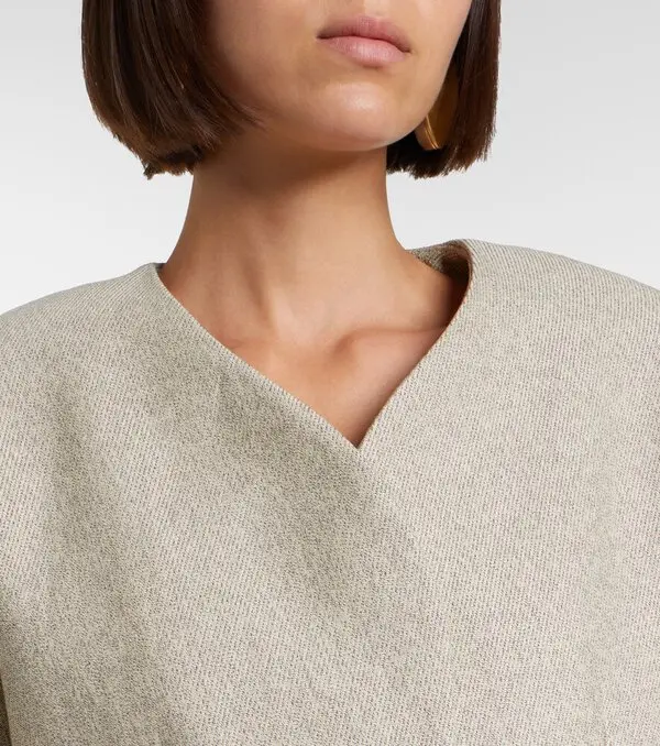 Jacquemus Ovalo Cotton And Linen Jacket - Beige