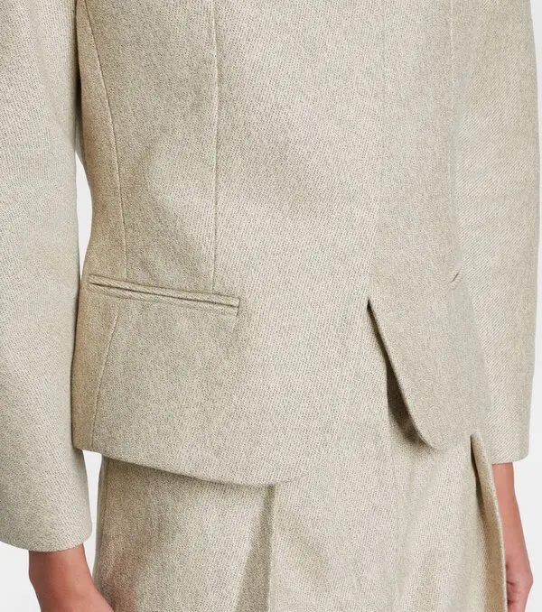 Jacquemus Ovalo Cotton And Linen Jacket - Beige