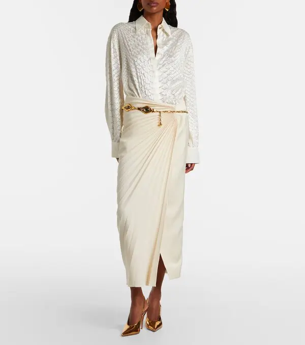 Roberto Cavalli Pleated Midi Skirt