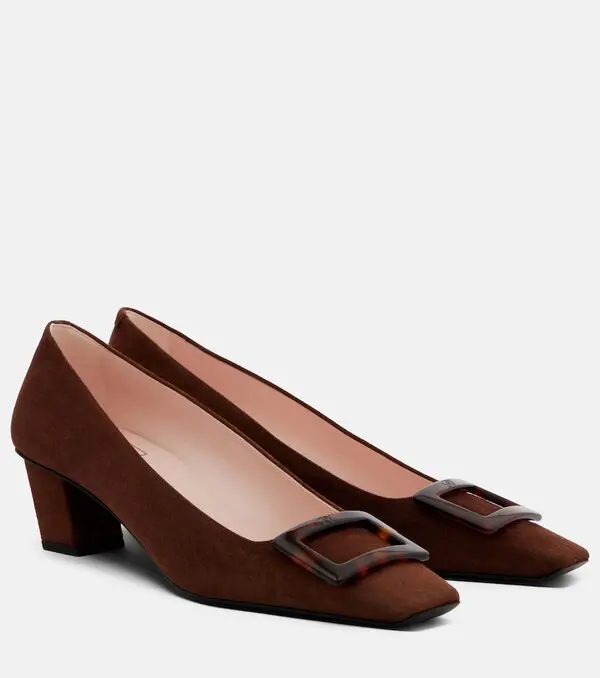 ROGER VIVIER Belle Vivier Suede Pumps - Brown
