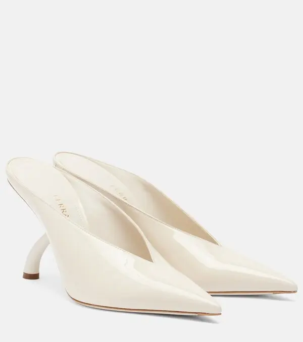 FERRAGAMO Patent Leather Mules - White